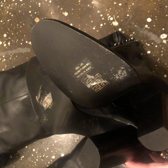 DUNDAS | Shoes | Dundas X Revolve Kate Boots Black Leather Fur Chain ...
